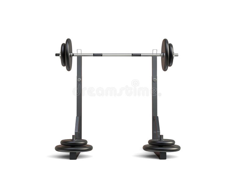 Big Gym Barbell Weights on a Stand - Front View Stock Illustration ...