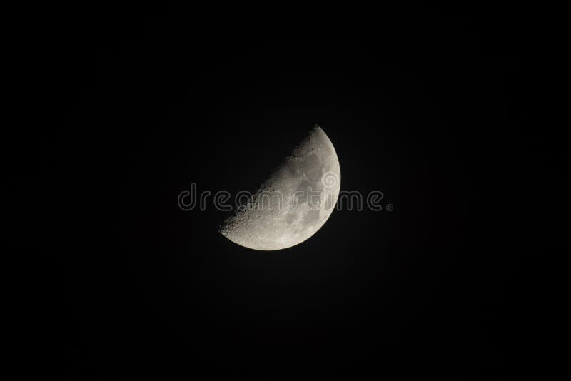 Half Moon and Fog on the Night Sky. Stock Image - Image of moonlight ...