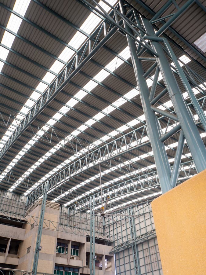 Big Hall Roof Steel Structure the Modern Design Stock Photo - Image of ...