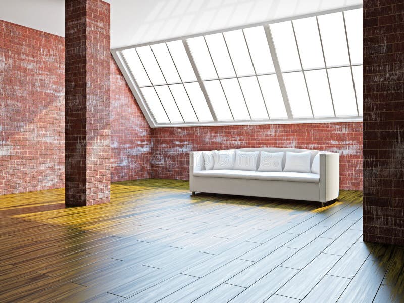 Big hall with white sofa stock photo. Image of modern - 28513096