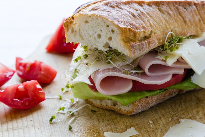 Big ham sandwich stock image. Image of fast, filled, meat - 98564395