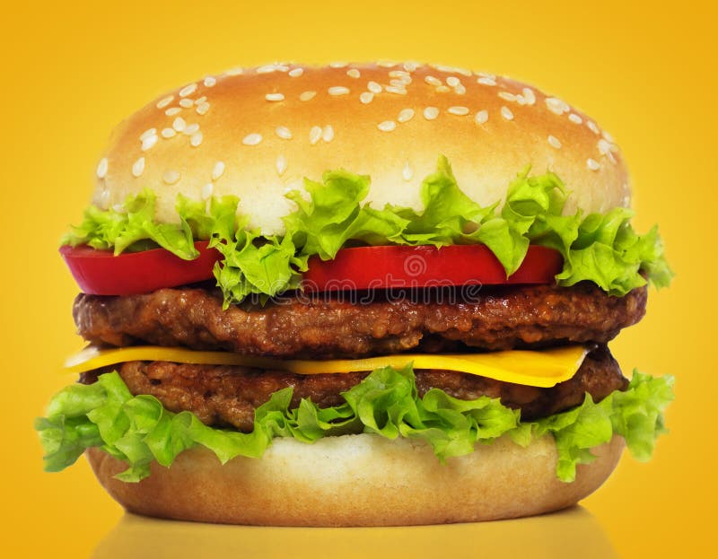 Big hamburger stock photo. Image of diet, lettuce, fast - 19922566