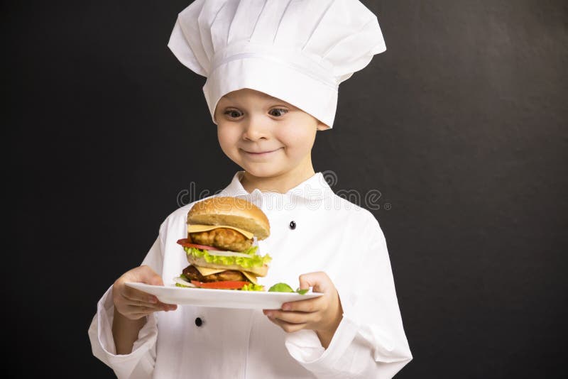 Big hamburger stock photo. Image of onion, apron, cook - 81695404
