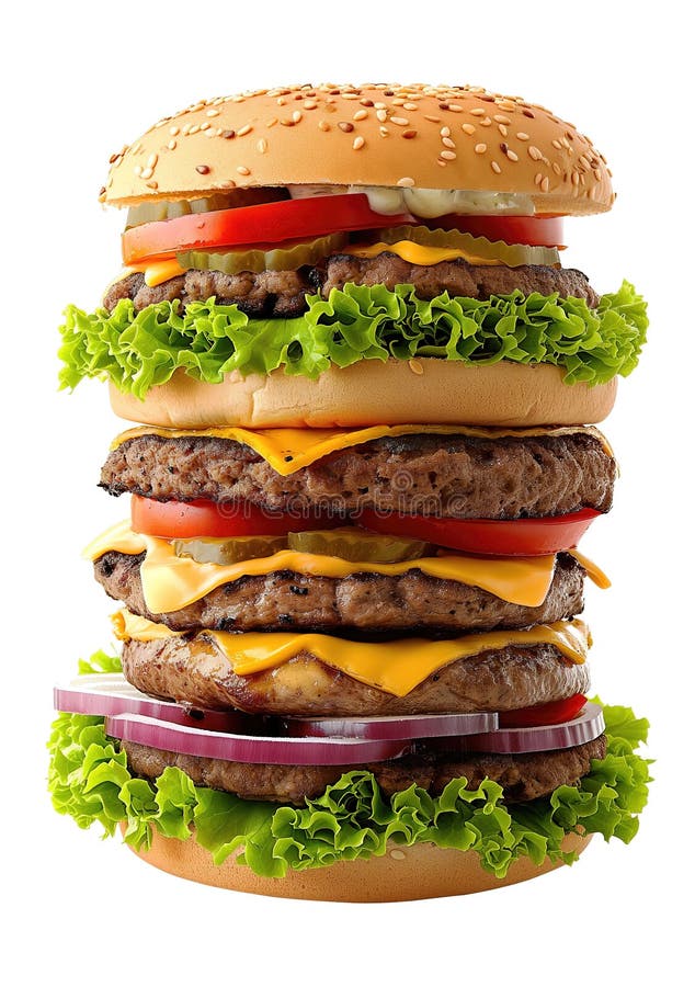 Big hamburger isolated stock illustration. Illustration of grill ...