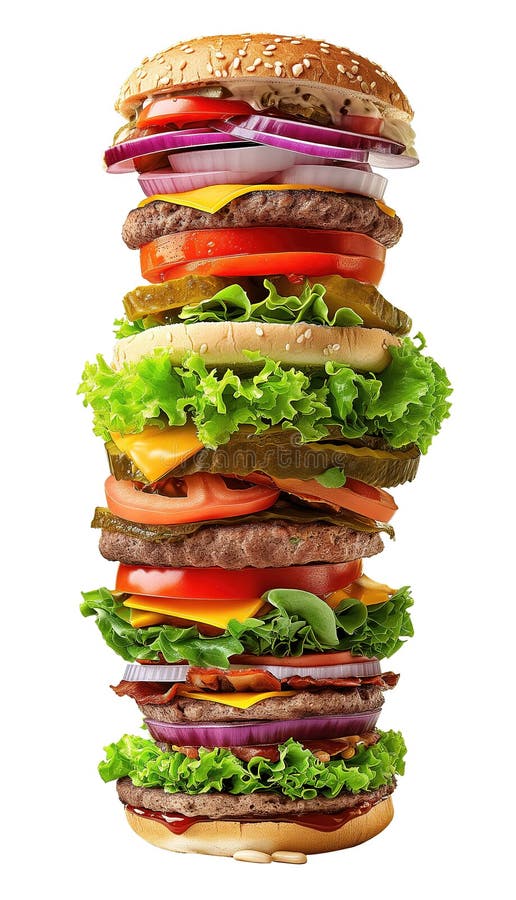 Big hamburger isolated stock illustration. Illustration of cheeseburger ...
