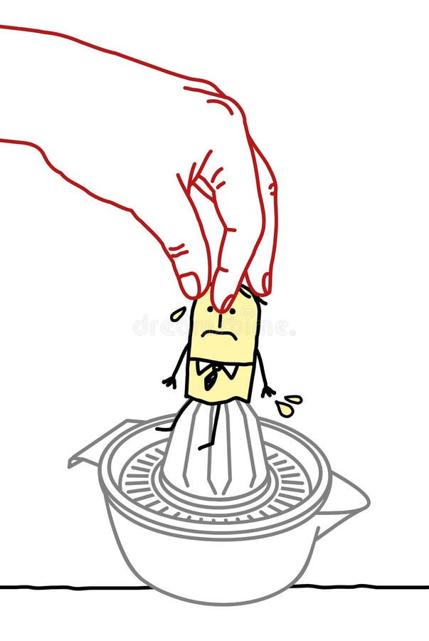 Cartoon Businessman Squeezed By Boss Hand Stock Vector - Illustration ...