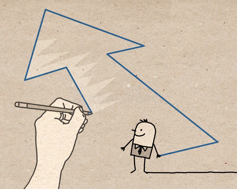 Big Hand - direction arrow stock illustration. Illustration of human ...