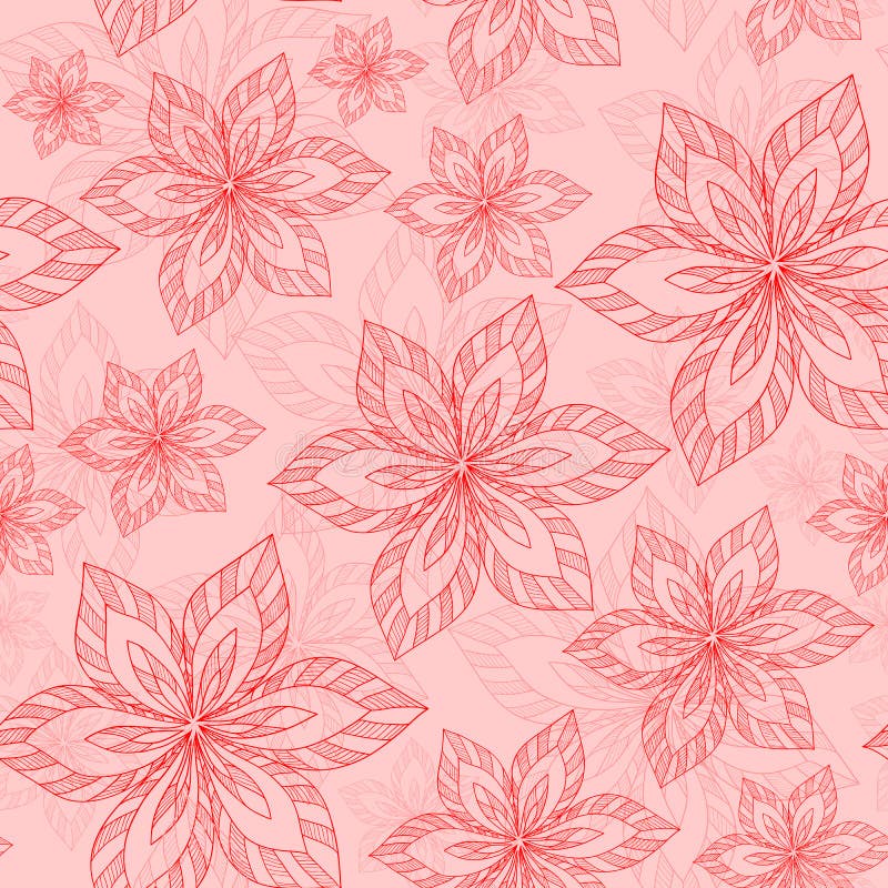 Big Hand Drawn Flowers Vector Seamless Pattern Stock Vector ...
