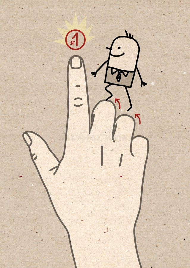 Big Hand - Going Up To the First Place Stock Illustration ...