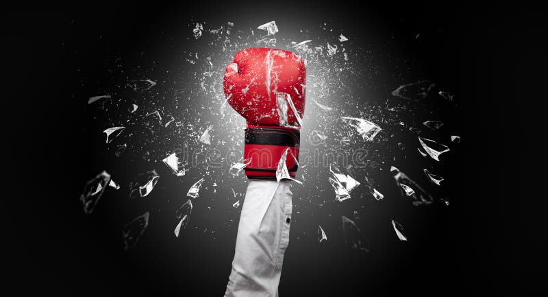 Hand Hits Intense and Breaks Glasses Stock Photo - Image of business ...