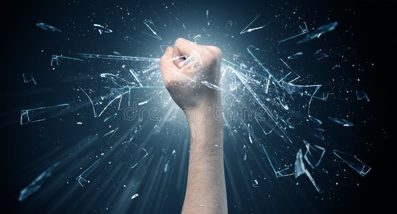 Hand Hits Intense and Breaks Glasses Stock Image - Image of hand ...