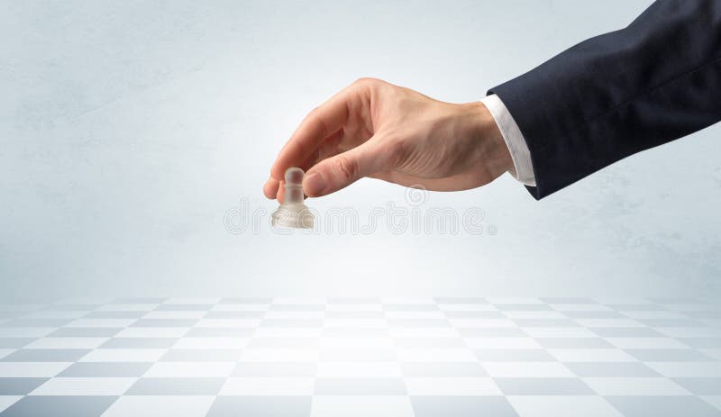 Big Hand Taking His Next Step on Chess Game Stock Image - Image of ...