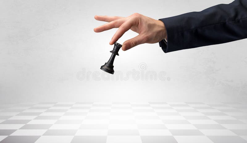 Big Hand Taking His Next Step on Chess Game Stock Photo - Image of king ...