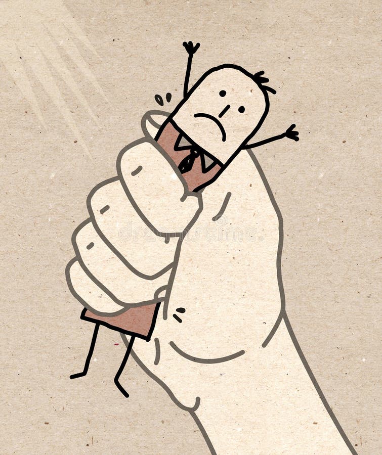 Big hand - under pressure stock illustration. Illustration of pressure ...