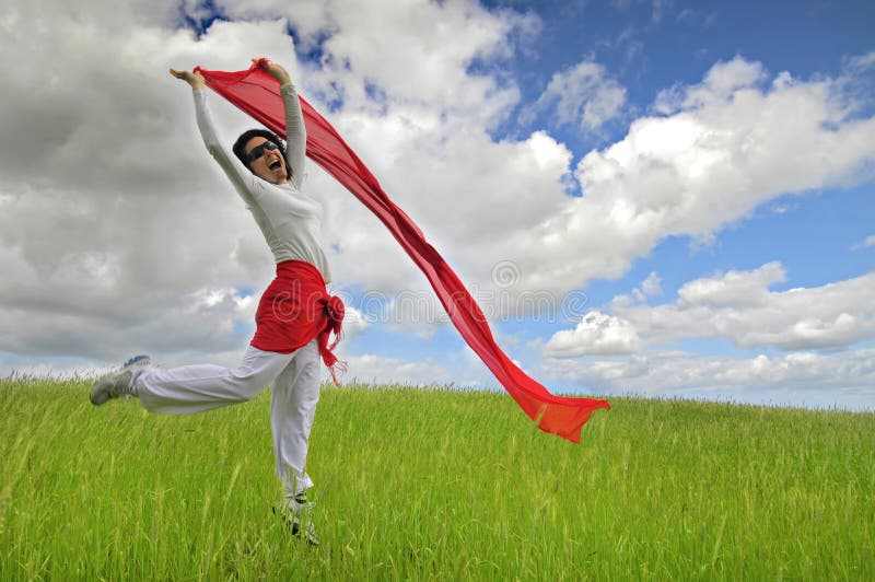 Big happy jump stock image. Image of playful, girls, summer - 14006421