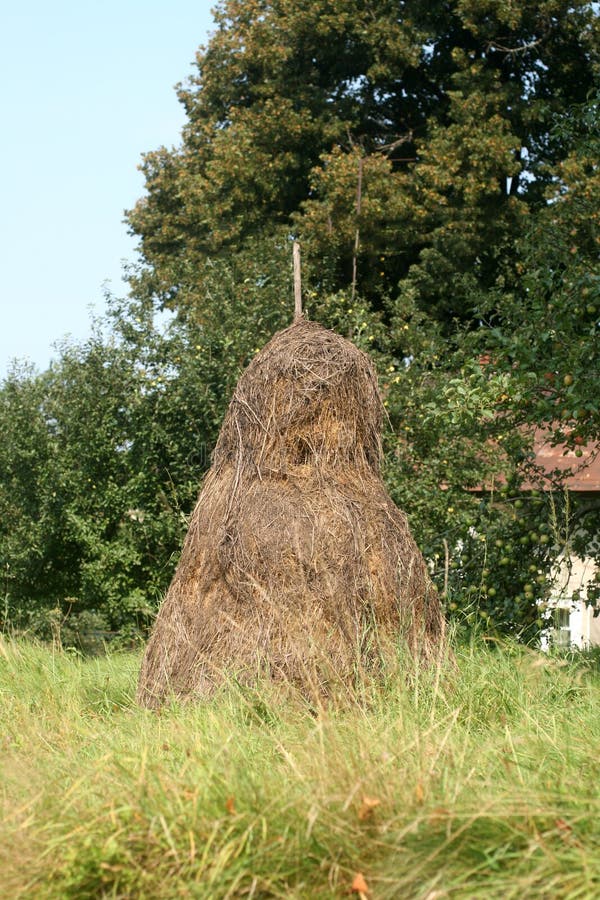 Big Haystack. the Countryside. Grass and Trees. Stock Image - Image of ...