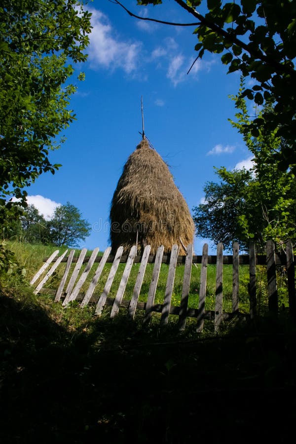 Big haystack at field stock photo. Image of industry - 18261306