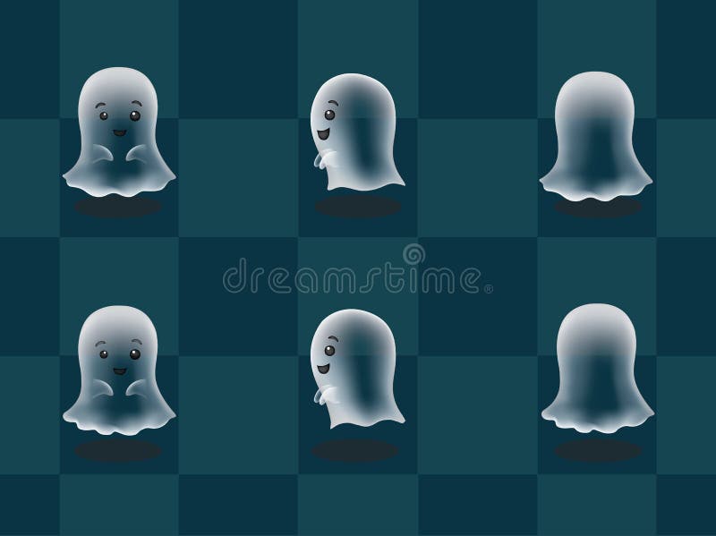 Ghost Side Cartoon Animation Frame Walking Vector Stock Vector ...
