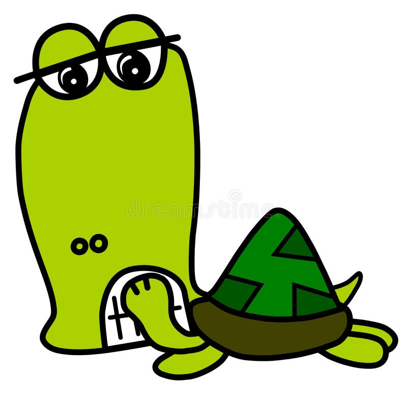 Big Head Green Turtle Cartoon, Vector Illustration Stock Vector ...
