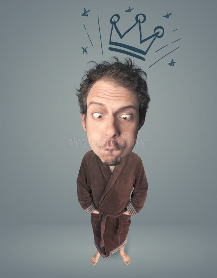 Big head person with crown stock image. Image of face - 51068483