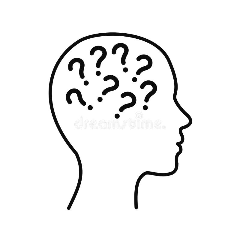 Head with Question Mark Inside Brain Icon â€“ Vector Stock Vector ...