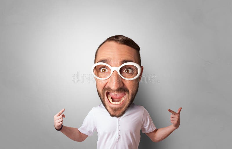 Funny person with big head stock image. Image of black - 154117533