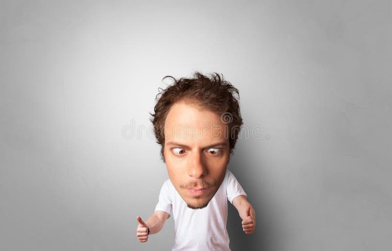 Funny person with big head stock image. Image of decision - 156352801