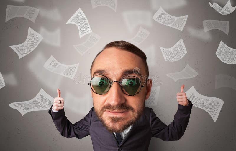 Big Head on Small Body Wants To Be Strong Stock Image - Image of empty ...