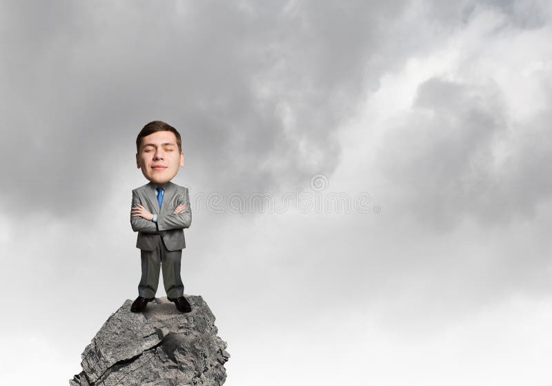 He is big head stock image. Image of studio, concept - 59279093