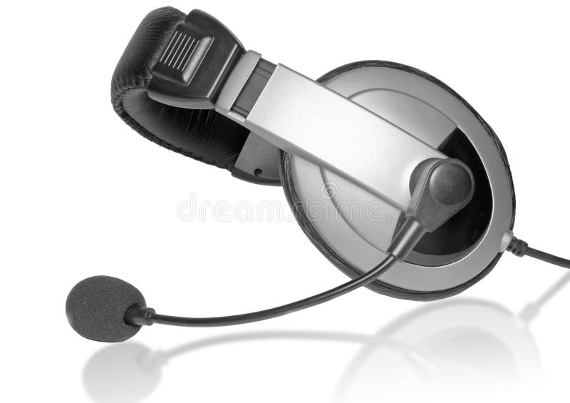 Big Headset with a Microphone. Stock Photo - Image of earpiece, connect ...