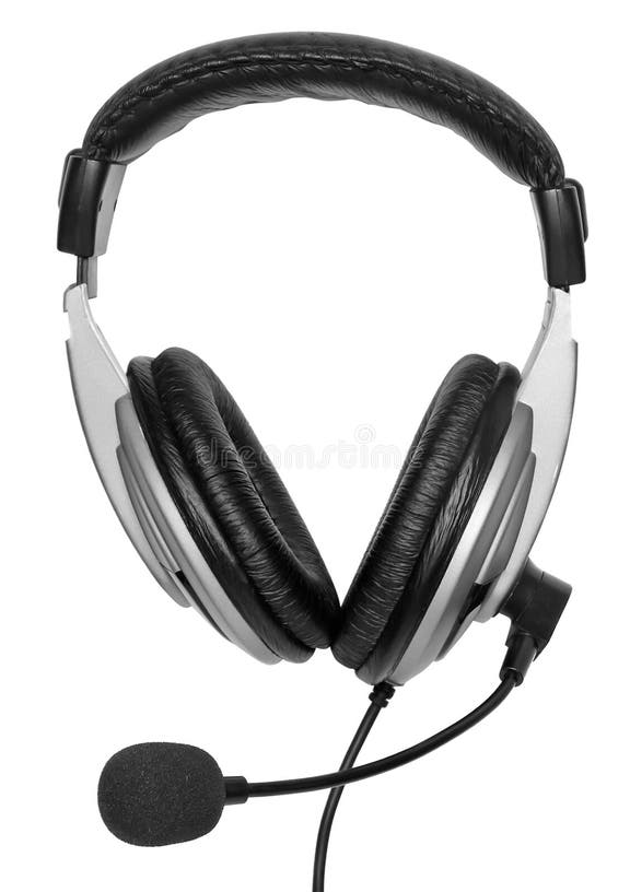 Big Headset with a Microphone. Isolated Stock Image - Image of ...