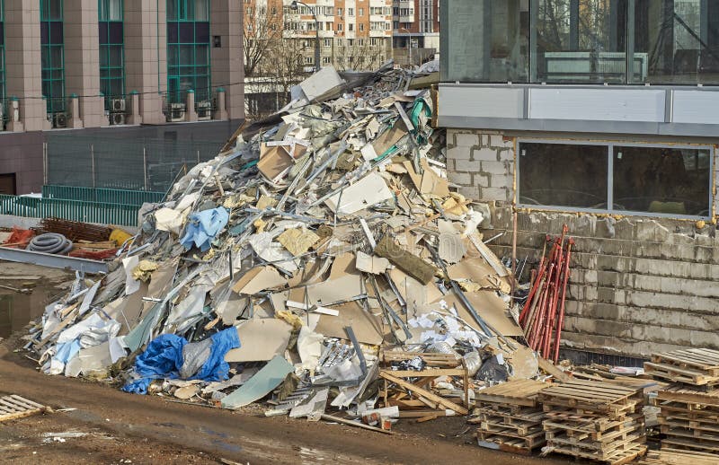 Big Heap of a Construction Garbage Stock Photo - Image of dirty, huge ...