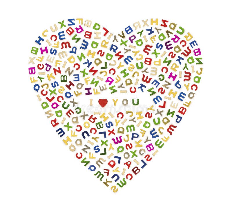 A big heart of letters stock illustration. Illustration of heart - 38169742