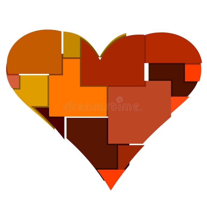 Big heart made of blocks stock vector. Illustration of loving - 37746798