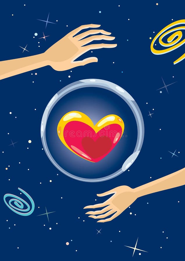Big heart in space stock illustration. Illustration of vector - 29073181