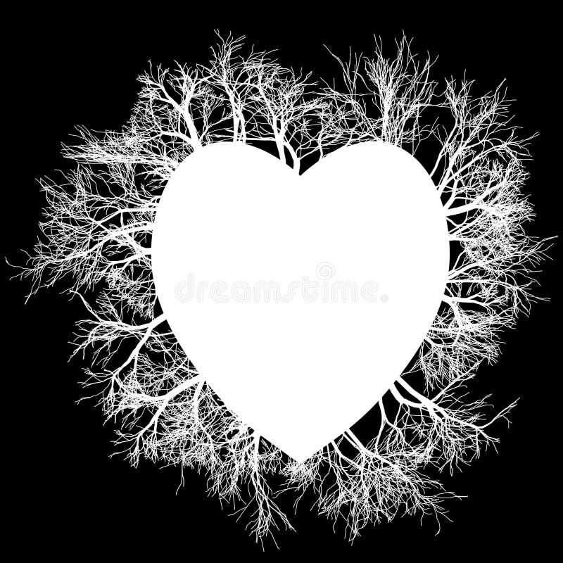 Big heart with trees stock vector. Illustration of heart - 281345597
