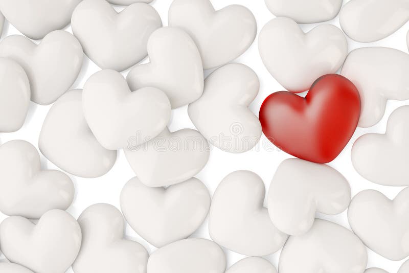 Big Hearts in Many Hearts. 3D Illustration. Stock Illustration ...