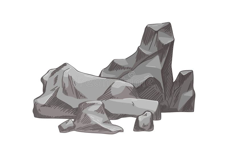 Realistic Mountain Rocks Vector Stock Illustrations – 227 Realistic ...