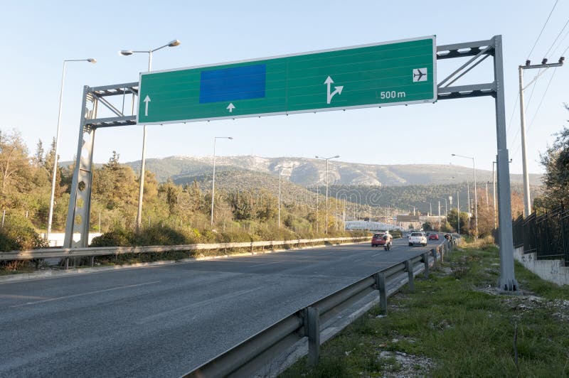 Big highway road sign stock photo. Image of background - 82715006