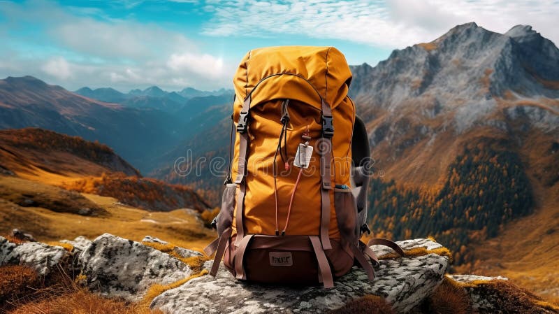 Big Hiking and Trekking Backpack. Generative AI Stock Illustration ...