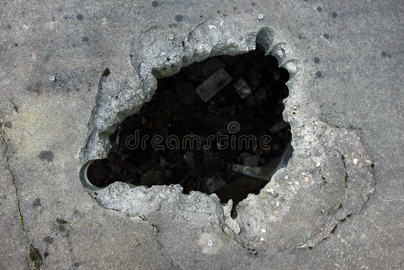 Big hole in the floor stock photo. Image of edge, texture - 218788724