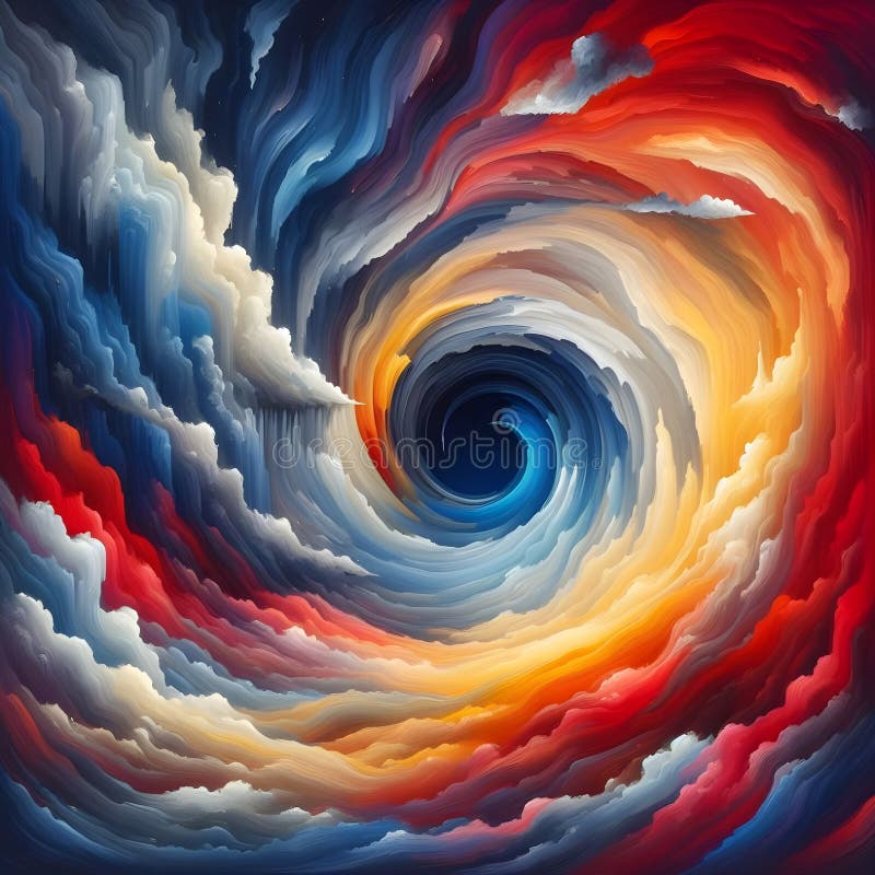 Big Hole Strom Red Blue Yellow Stock Illustration Illustration Of