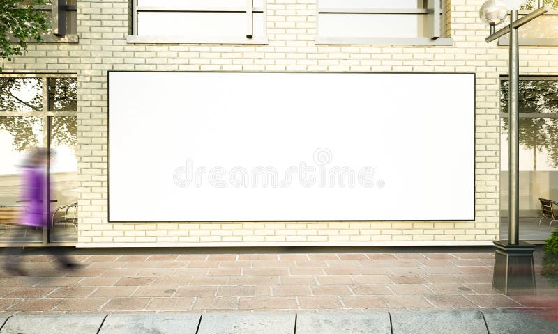 Big Horizontal Poster Mockup Stock Illustration - Illustration of ...