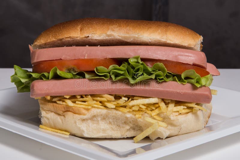 Big hot dog stock photo. Image of restaurant, leaf, dogs - 266123312