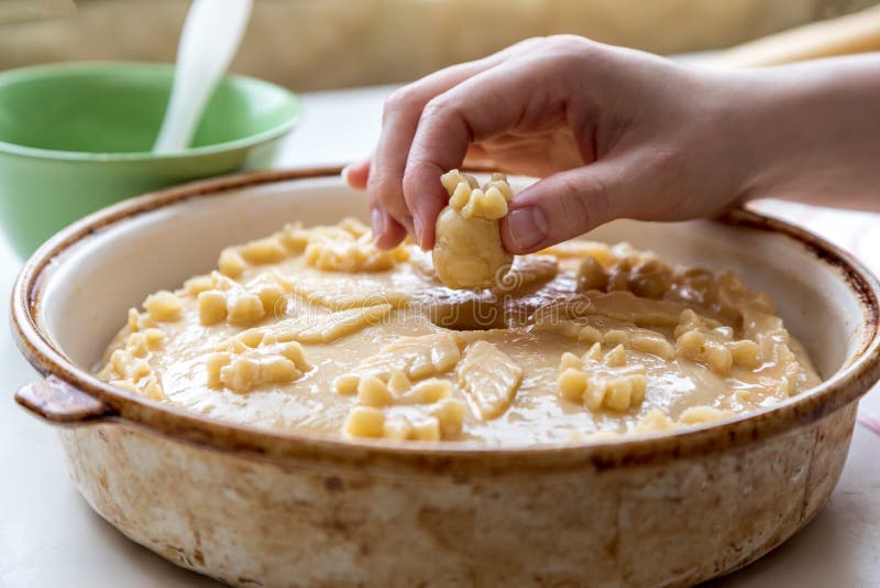 Big Hot Round Balish. Tatar Pie. Stock Photo - Image of snack ...