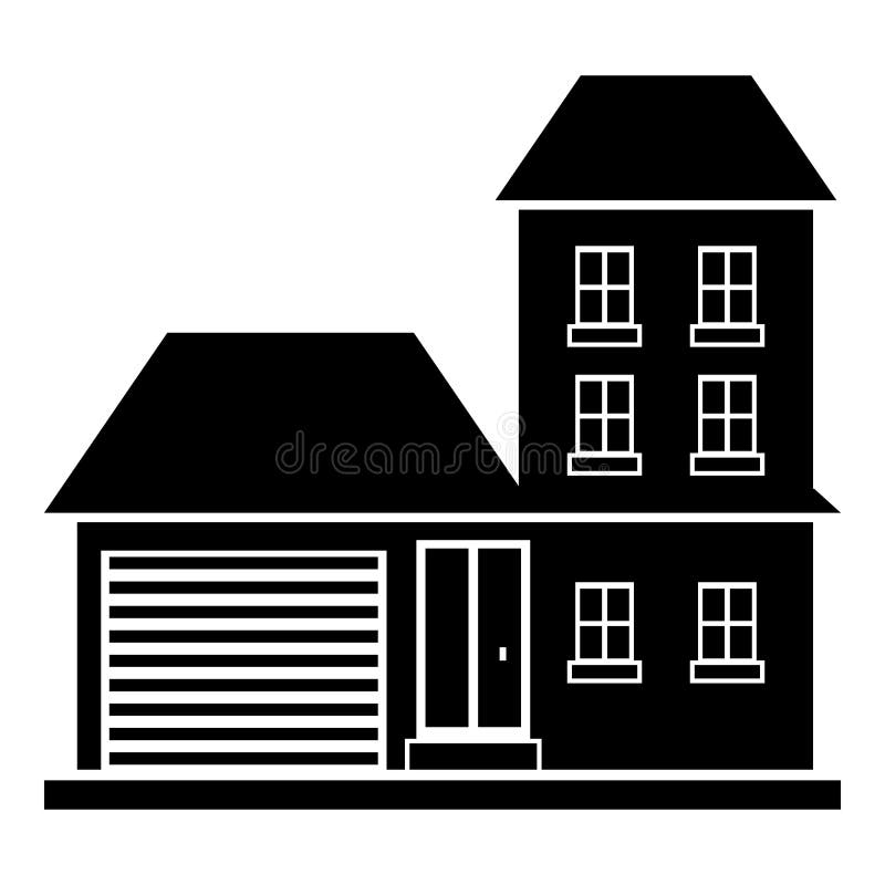 Big House Garage Icon Simple Style Stock Illustrations – 7 Big House ...