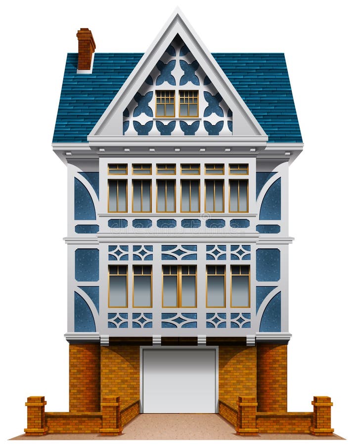 A big house with a garage stock vector. Illustration of design - 46196127