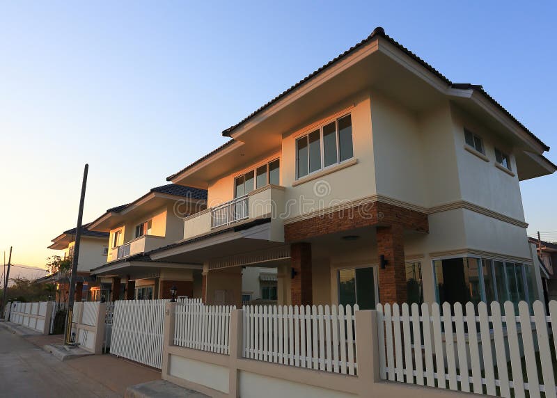 Big house modern style stock image. Image of property - 42661655