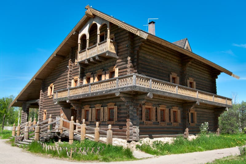 Big house from timber stock image. Image of green, homestead - 14100801