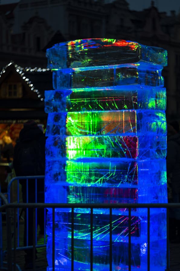 Big Ice Block for Ice Sculptures Stock Image - Image of bricks, blue ...